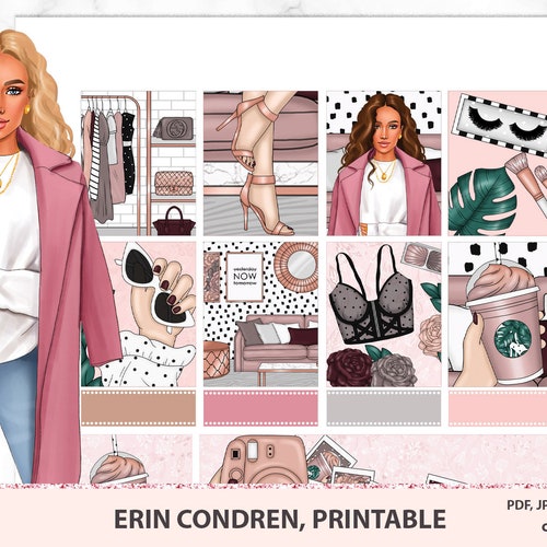 Erin Condren Printable Planner Stickers Coffee Winter Weekly - Etsy