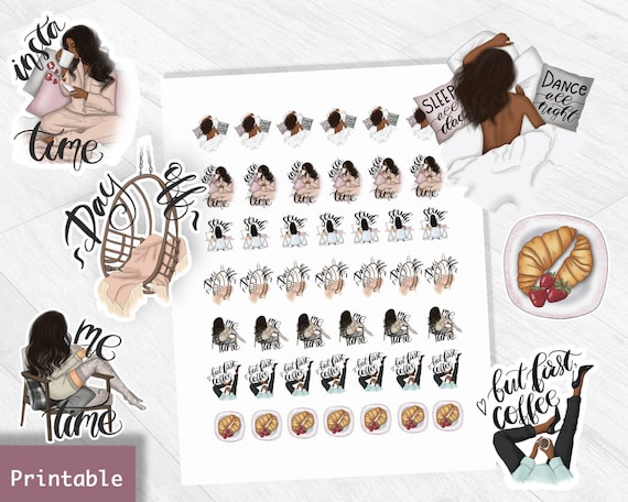 Me time Printable Stickers Day off Stickers But first | Etsy