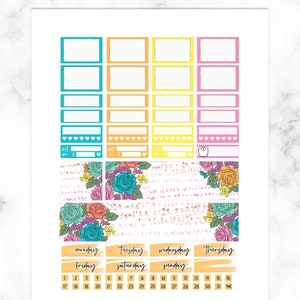 Printable Planner Stickers, Cottage Erin Condren Weekly Planner Sticker ...
