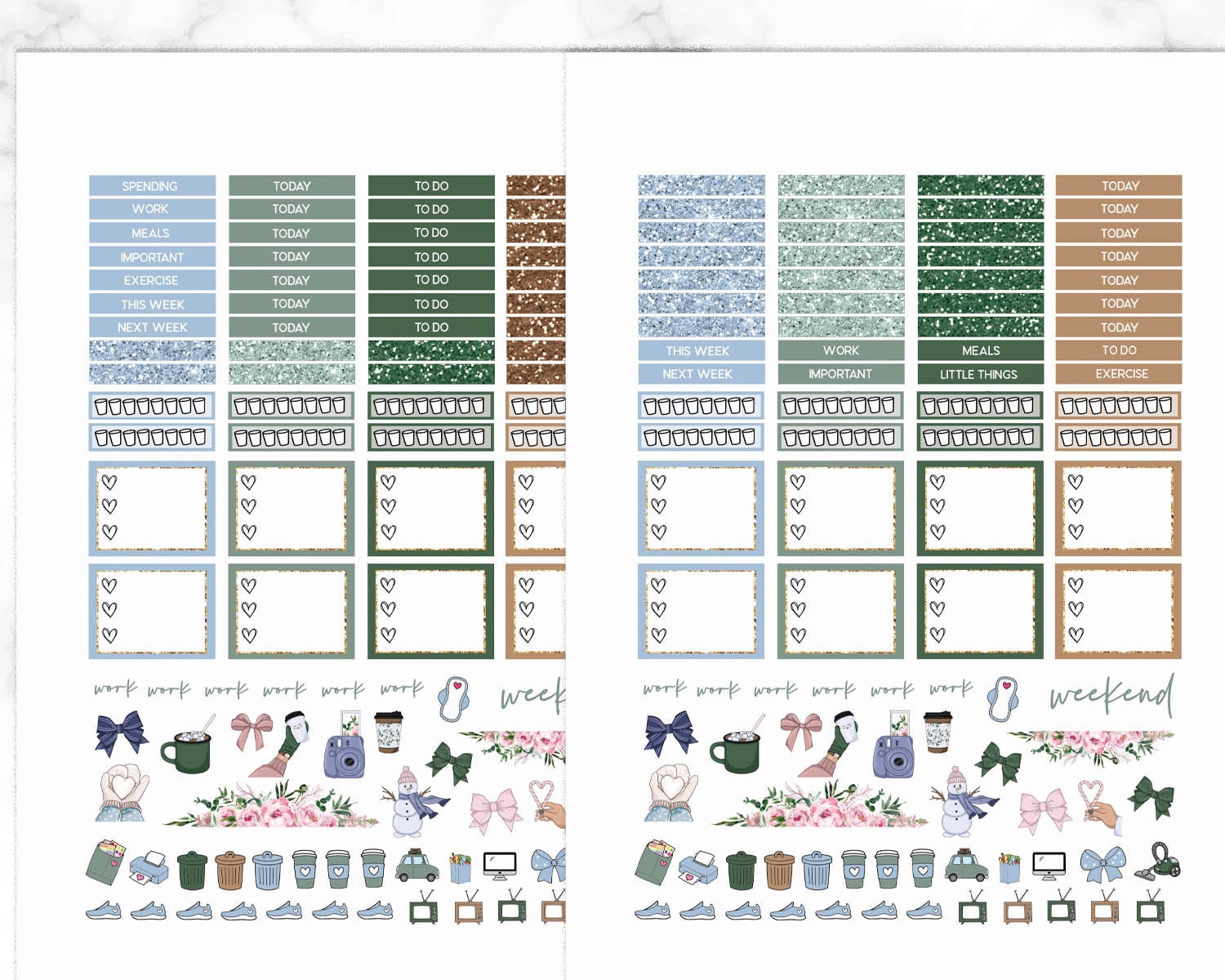 Pink Printable Stickers Winter Stickers Holiday Stickers - Etsy