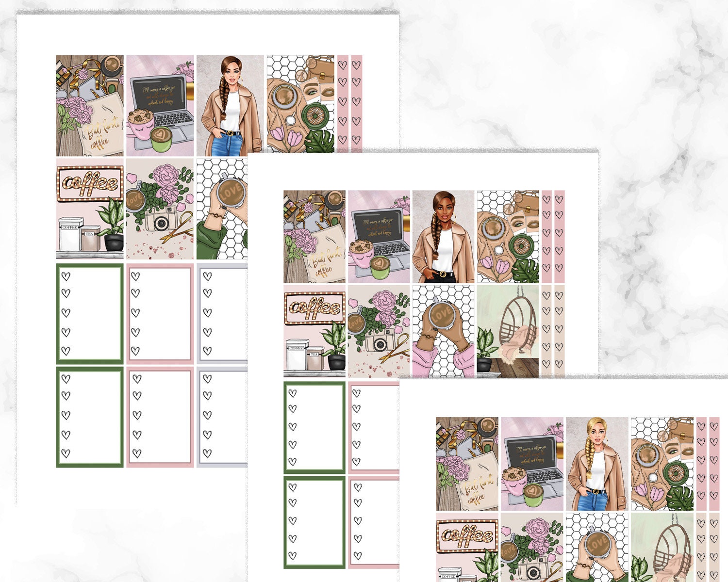 Coffee Please Happy Planner Stickers Printable Weekly Kits - Etsy