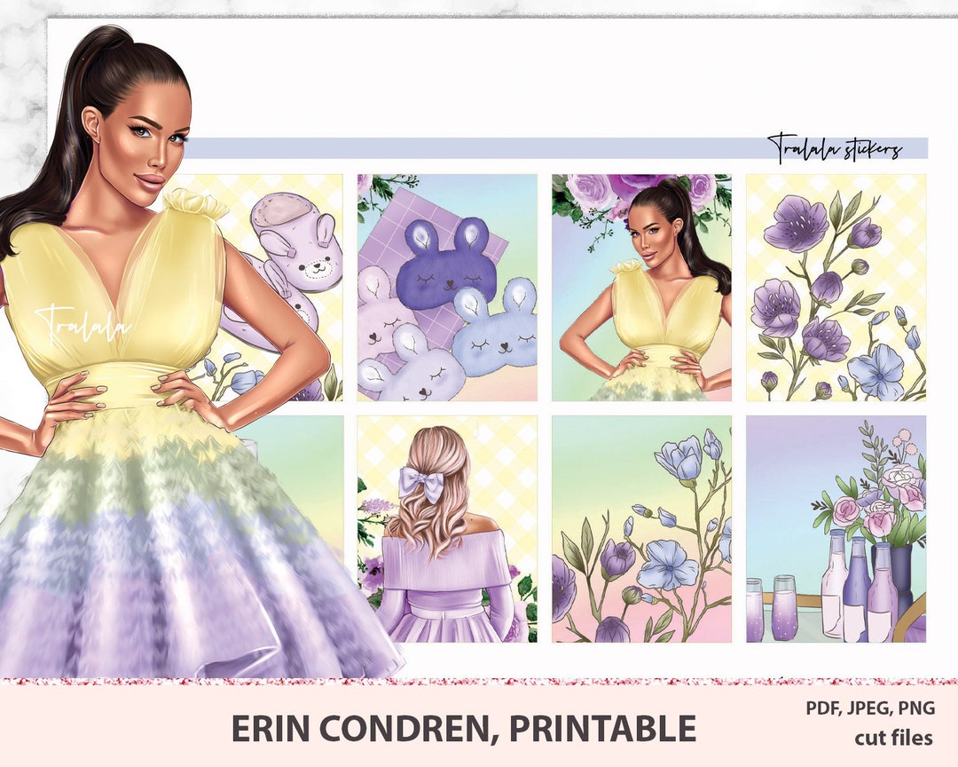 Erin Condren Planner Stickers Printable, Pastel Weekly Kit, Stickers ...