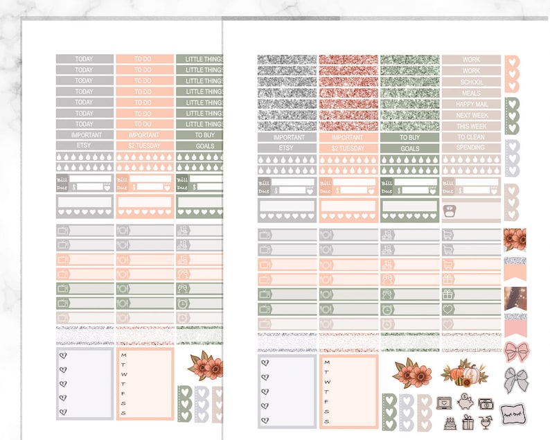 Farmhouse sticker kit for Erin Condren Vertical planner | Etsy