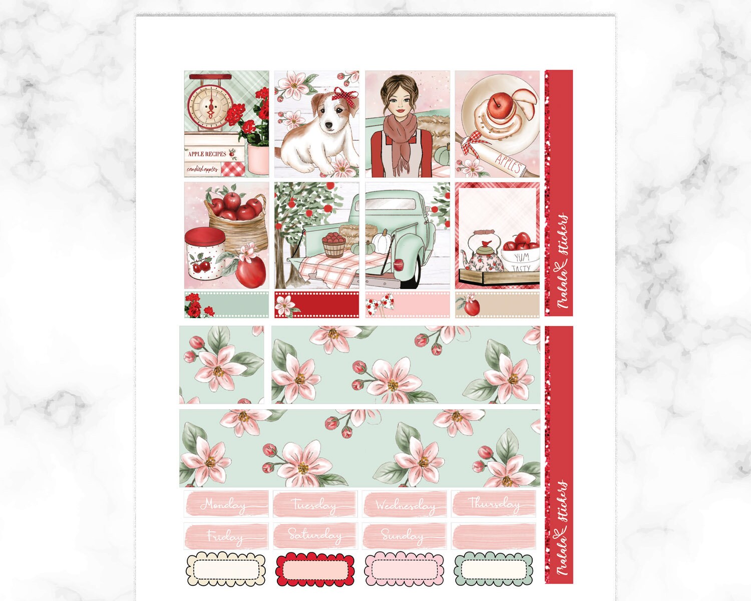 Fall Planner Stickers Printable Apple Orchard Autumn Weekly - Etsy