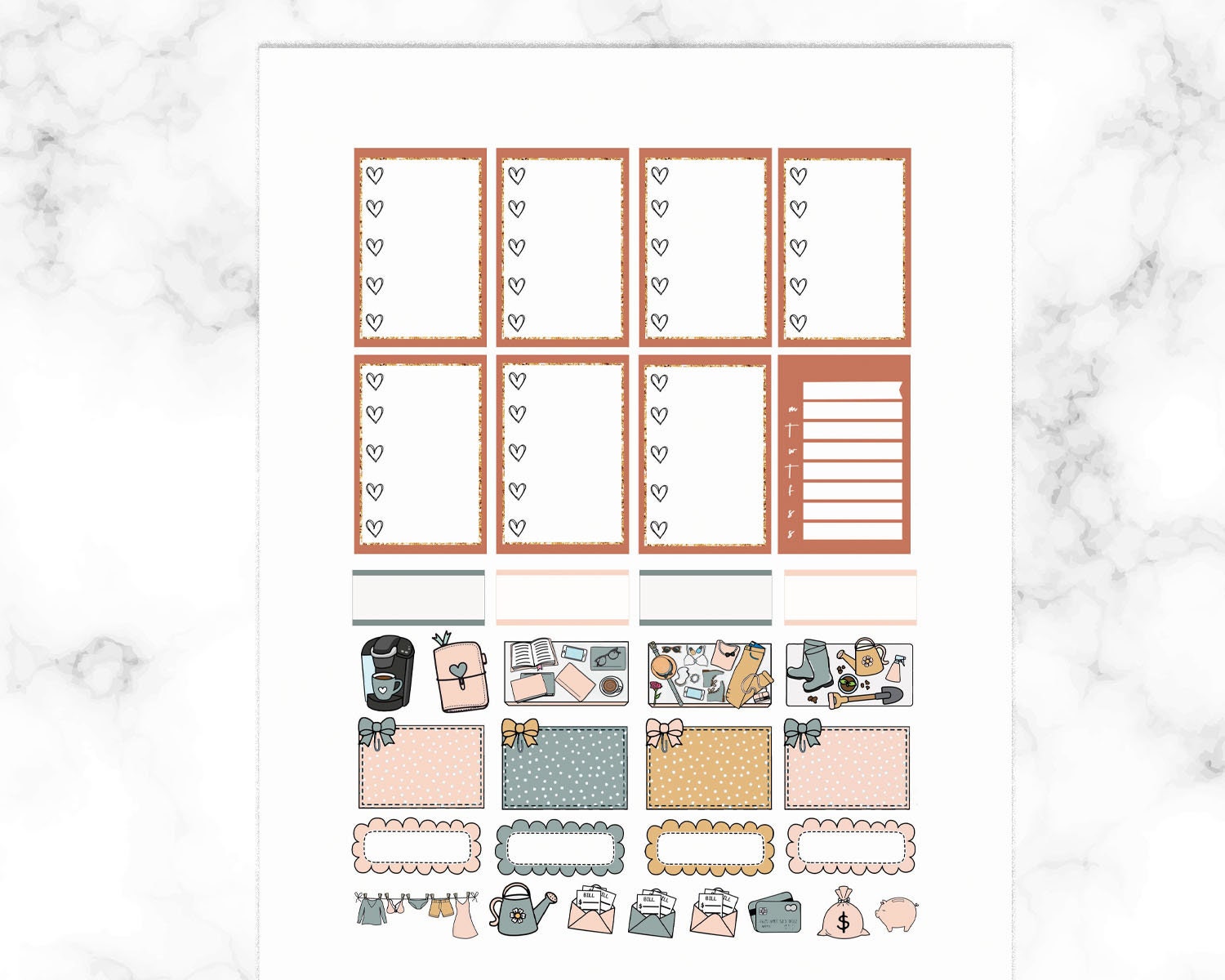 Happy Planner Classic Stickers Printable, Rainbows Kit, Weekly Planner ...