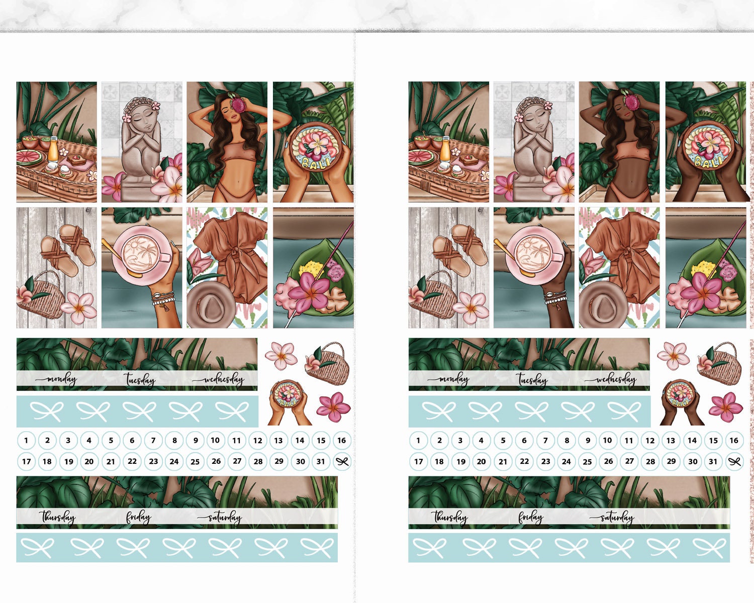 Tropical Summer Happy Planner Printable Planner Stickers, Summer ...