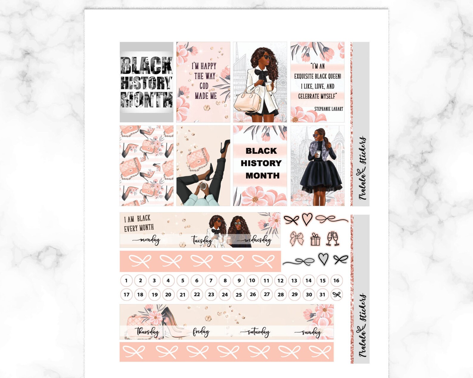 BLACK HISTORY Month Printable Weekly Planner Kit, Black Girl Magic ...