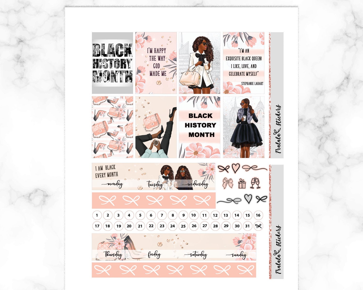 BLACK HISTORY Month Printable Weekly Planner Kit, Black Girl Magic ...