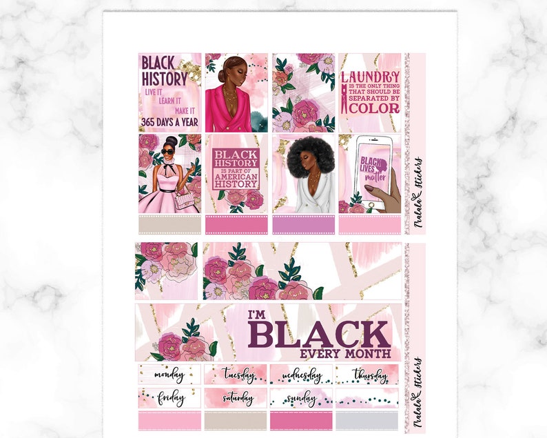 BLACK HISTORY Month Printable Weekly Planner Kit Black Girl - Etsy
