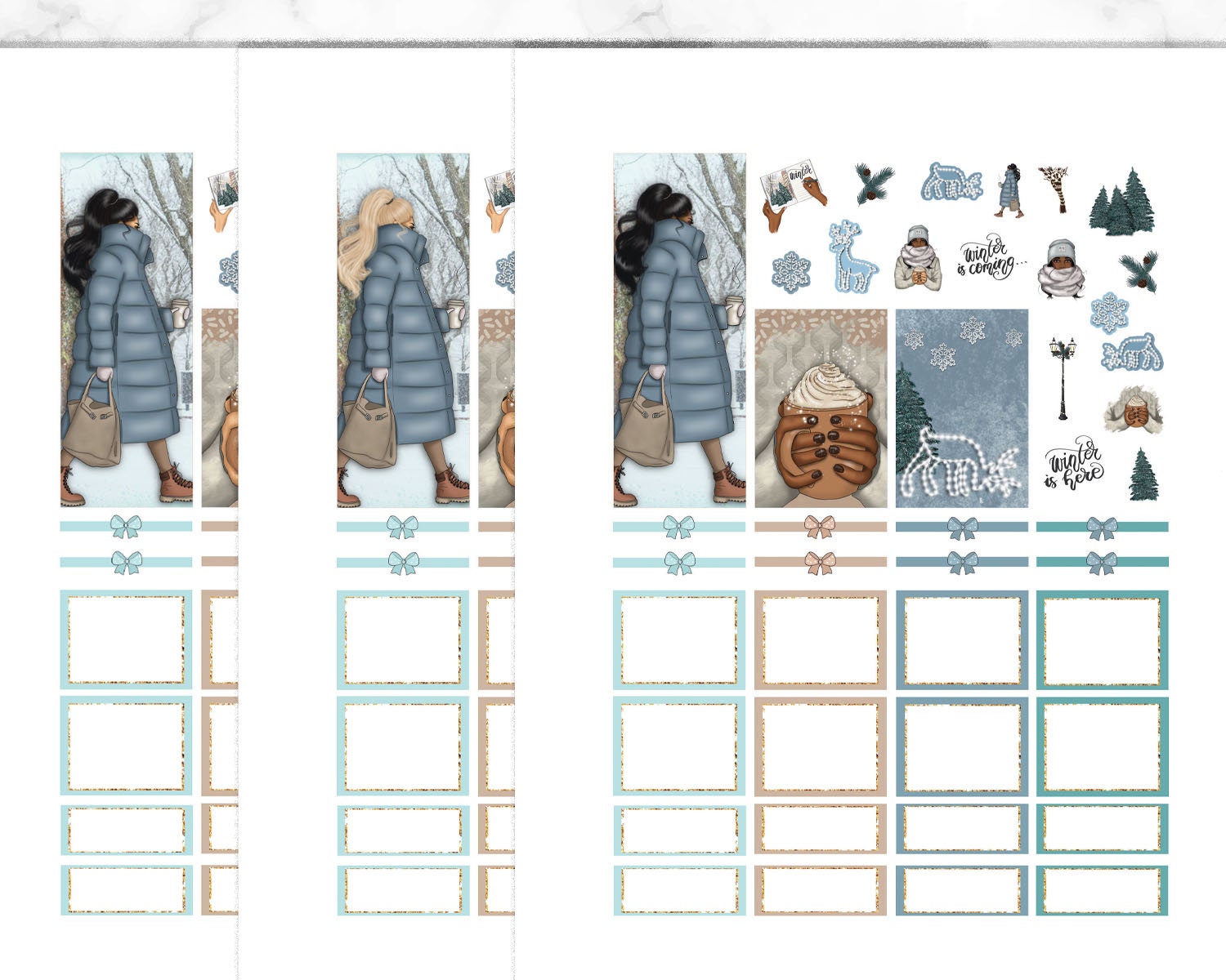 Winter Season Happy Planner Printable Planner Sticker Kit | Etsy