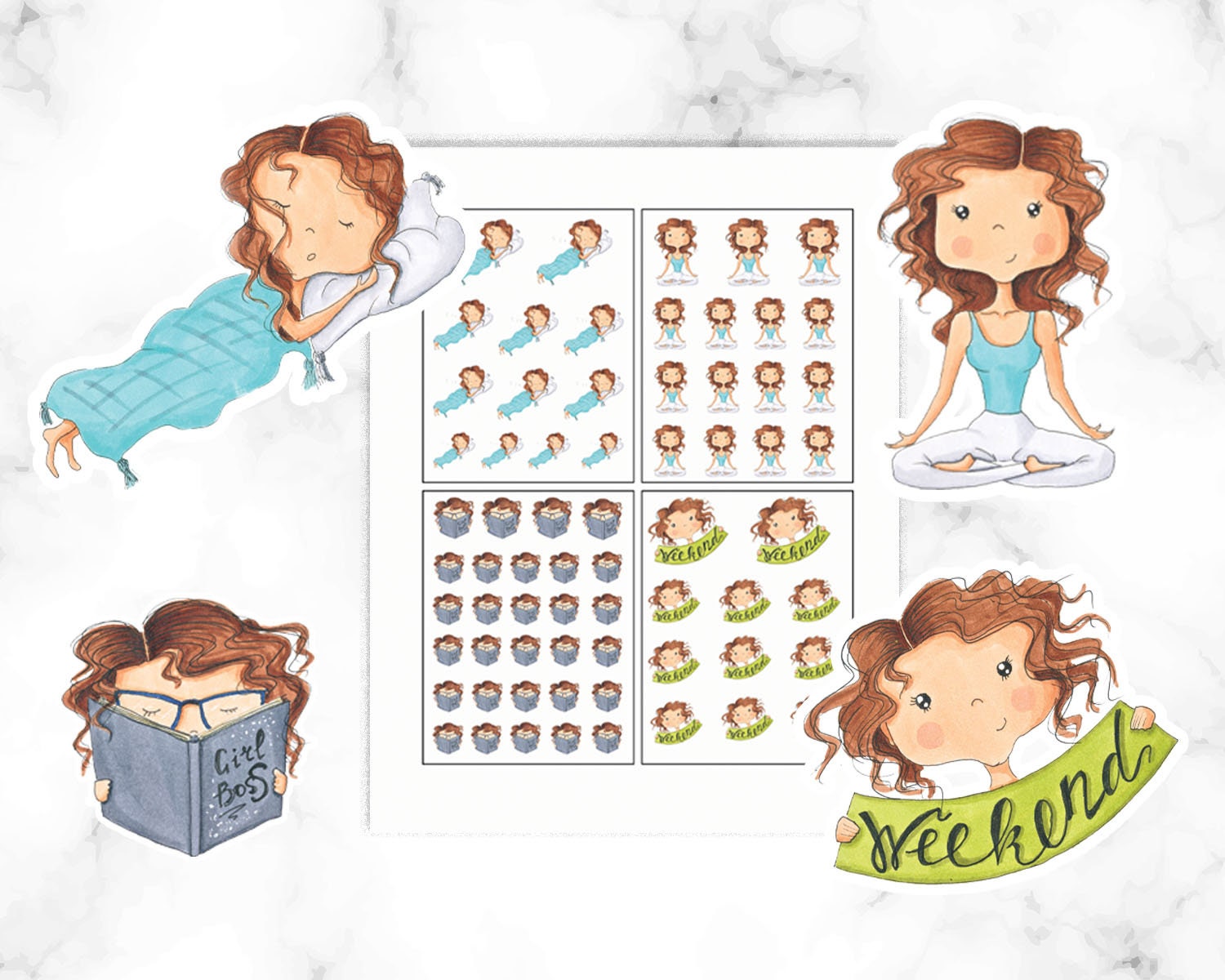 Self Care Printable Stickers for Planner. Gym Icons Fitness - Etsy