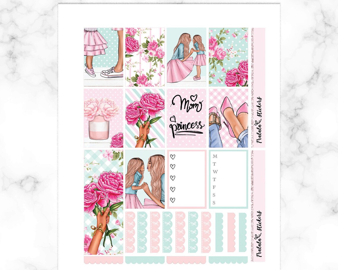 Mother Day Happy Planner Printable Stickers Weekly Kit With | Etsy