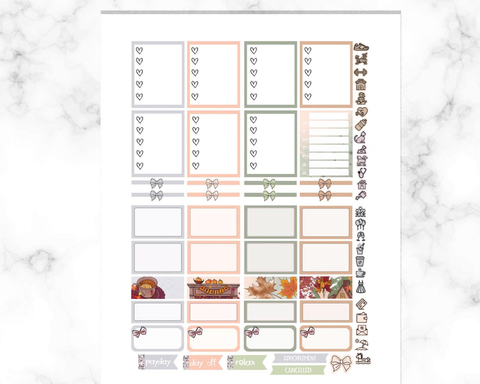 Pumpkin Season Printable Planner Stickers for Erin Condren | Etsy