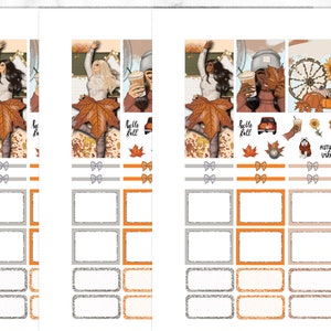Fall Printable Planner Stickers, Happy Planner Weekly Kit, Fall Sticker ...