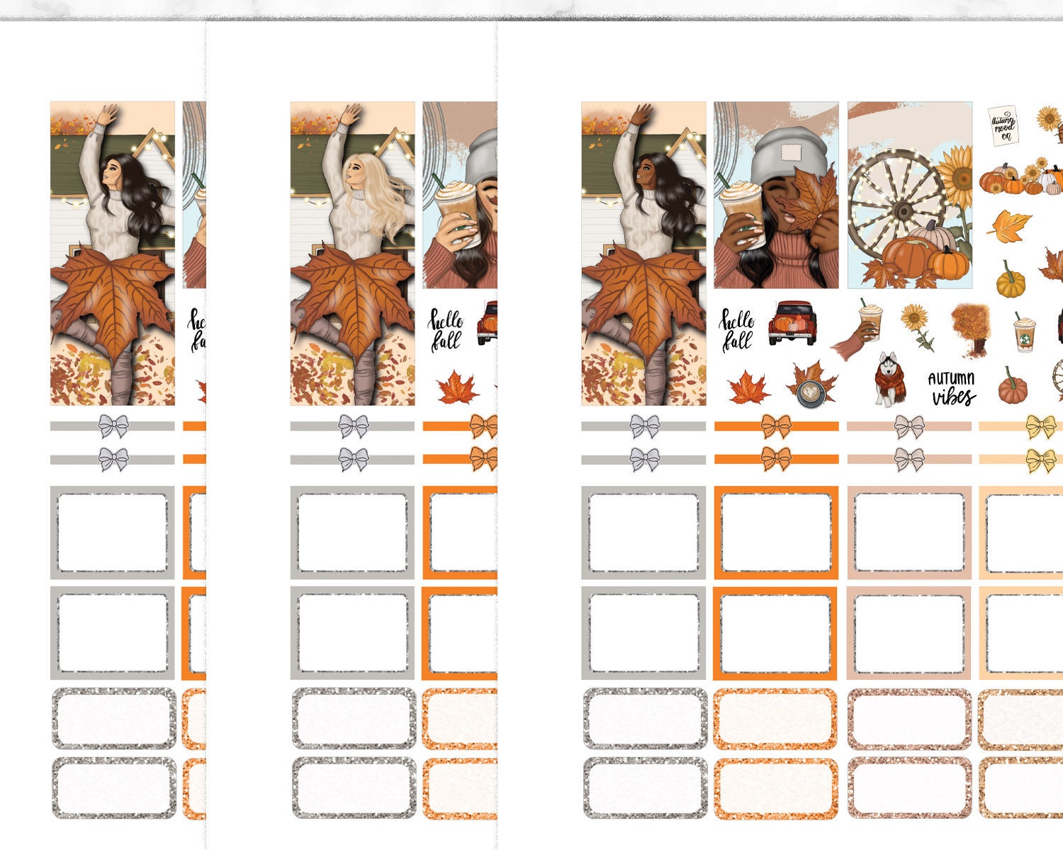 Fall Printable Planner Stickers Happy Planner Weekly Kit - Etsy