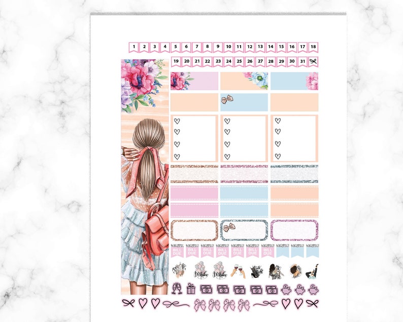 June Printable Monthly Kit, May Monthly, Happy Planner, MAMBI Deco ...