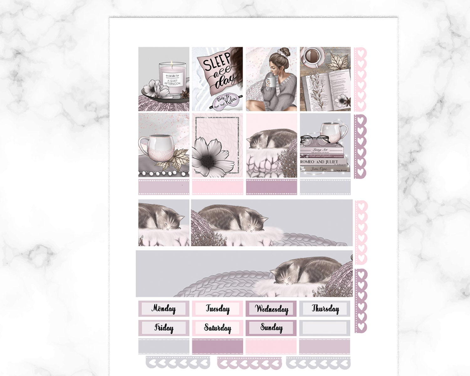 Cozy Day Weekly Kit Printable Fall Downloadable Stickers for | Etsy