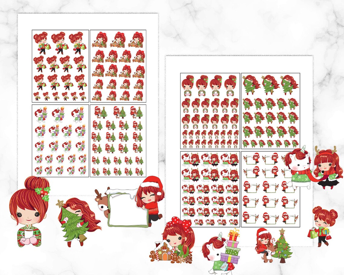 Christmas Countdown Planner Stickers Printable Xmas Printable | Etsy