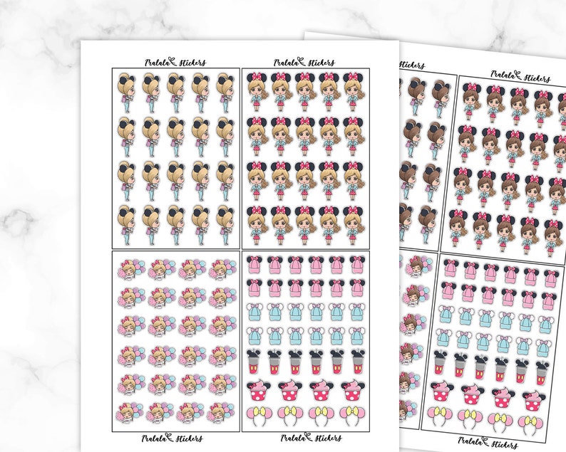 Theme park planner stickers printable weekend kit best day | Etsy