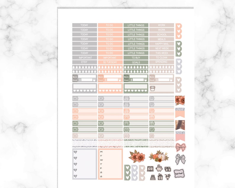 Farmhouse sticker kit for Erin Condren Vertical planner | Etsy