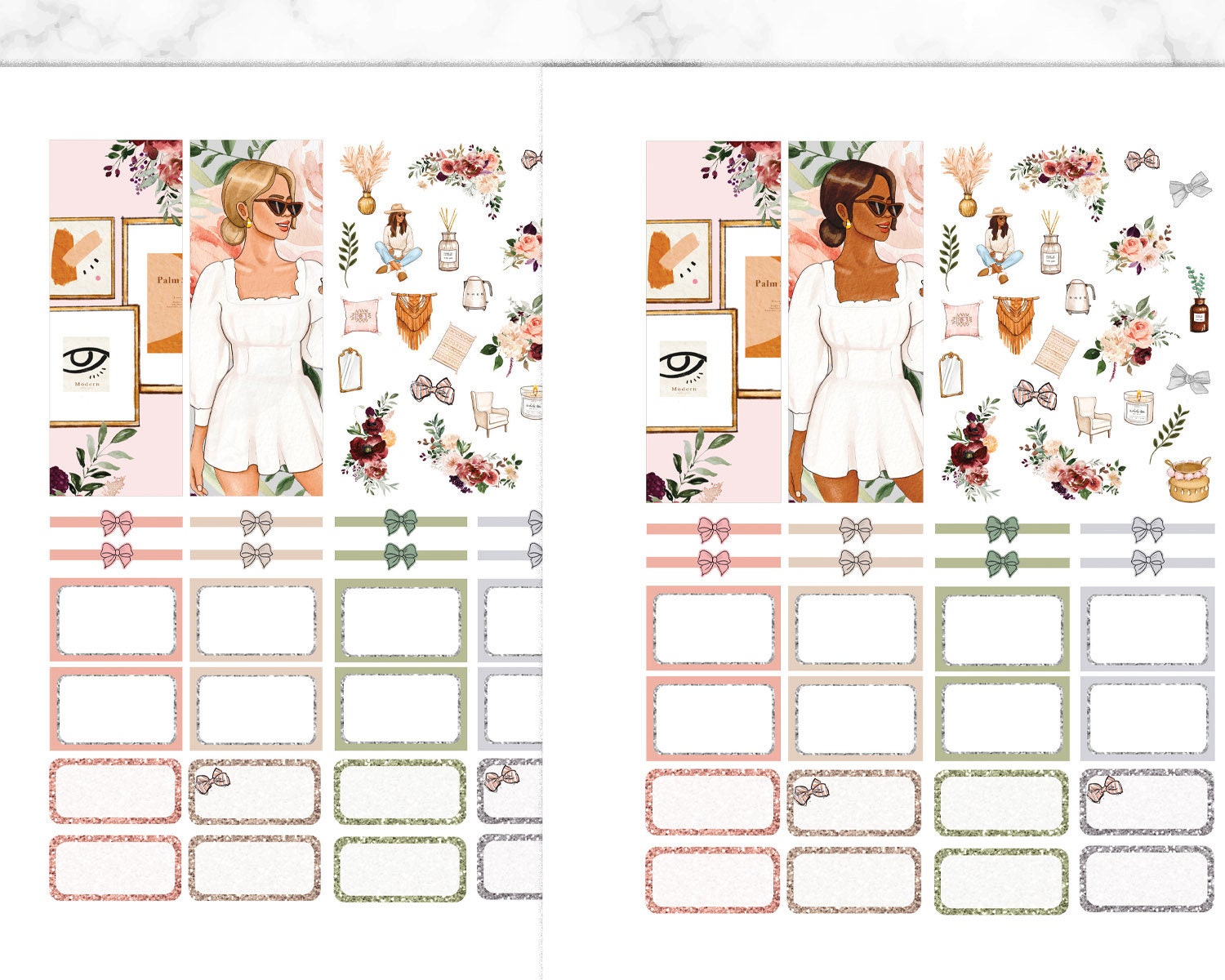 Boho Printable Planner Stickers Erin Condren ECLP Stickers - Etsy
