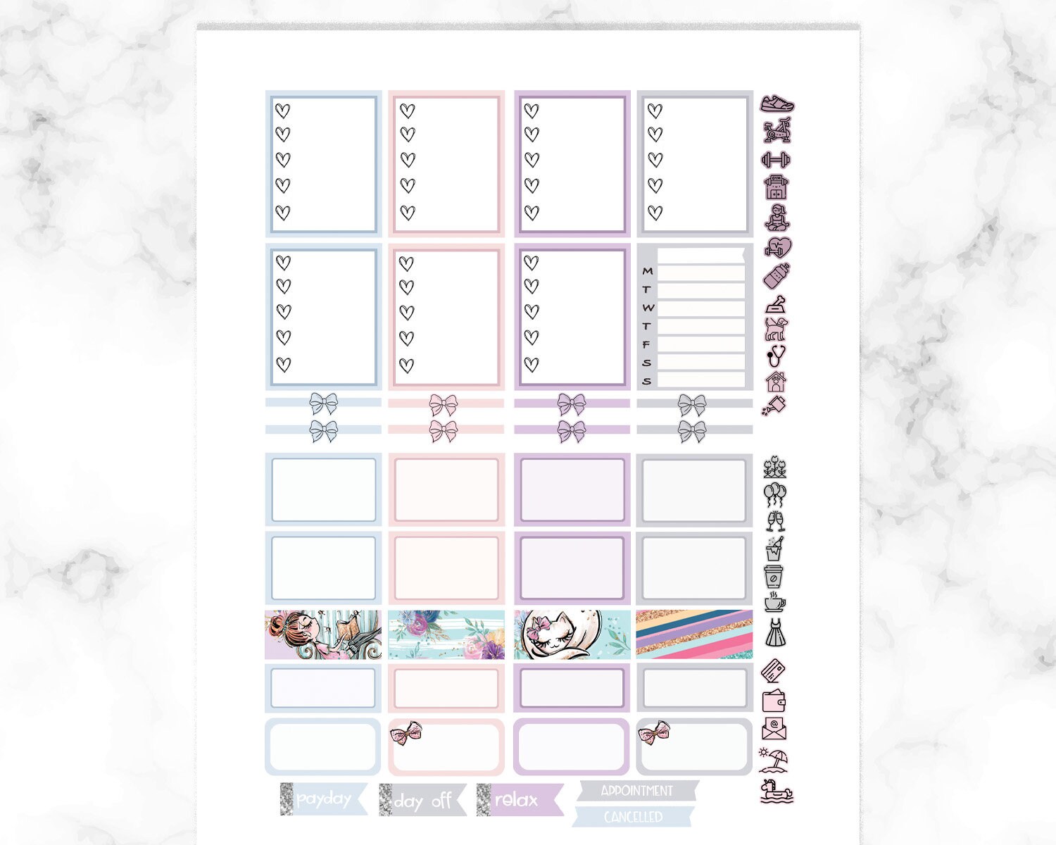 Lazy Days Erin Condren Planner Stickers Printable Relax and - Etsy