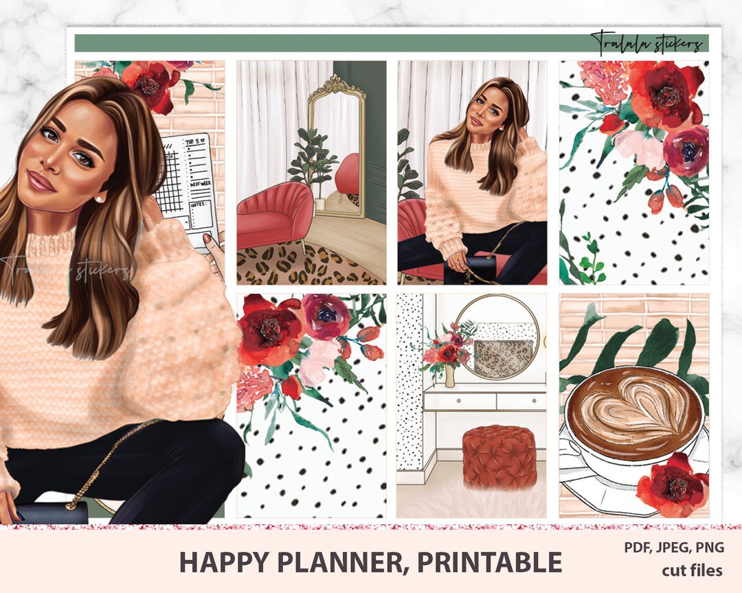 Printable Planner Stickers for Happy Planner Cliassic, Watercolor Pack ...