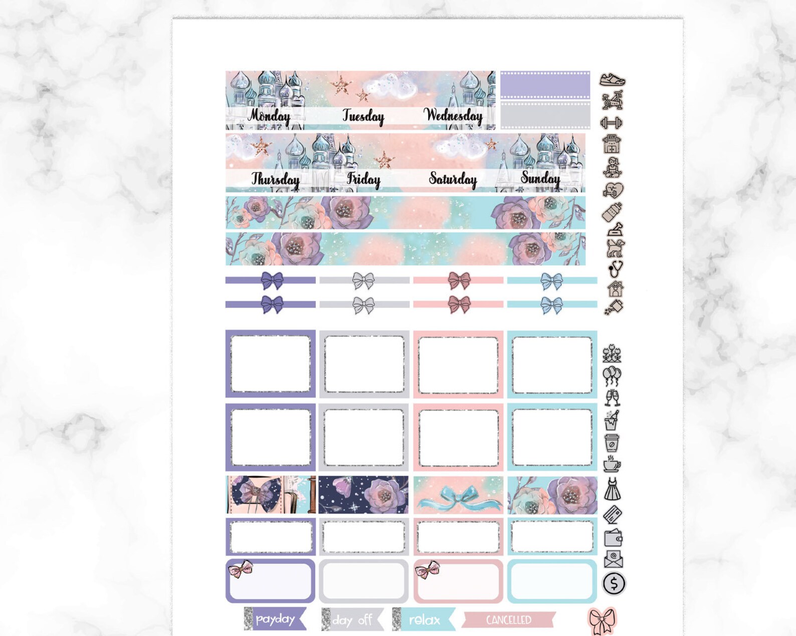 Winter Queen Printable Happy Planner Stickers, Weekly Sticker Kit ...