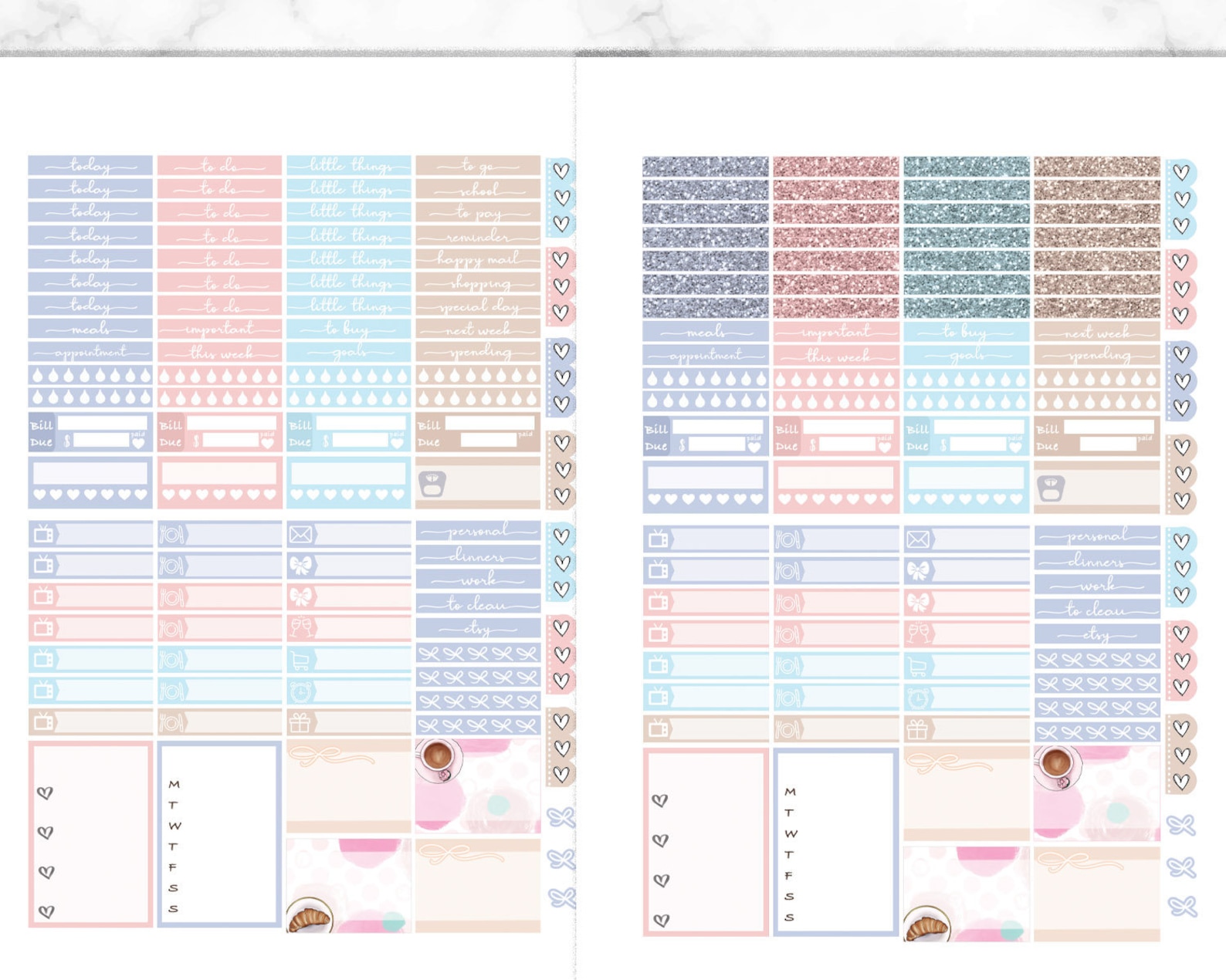 Coffee Time Happy Planner Stickers Printable Floral Stickers | Etsy