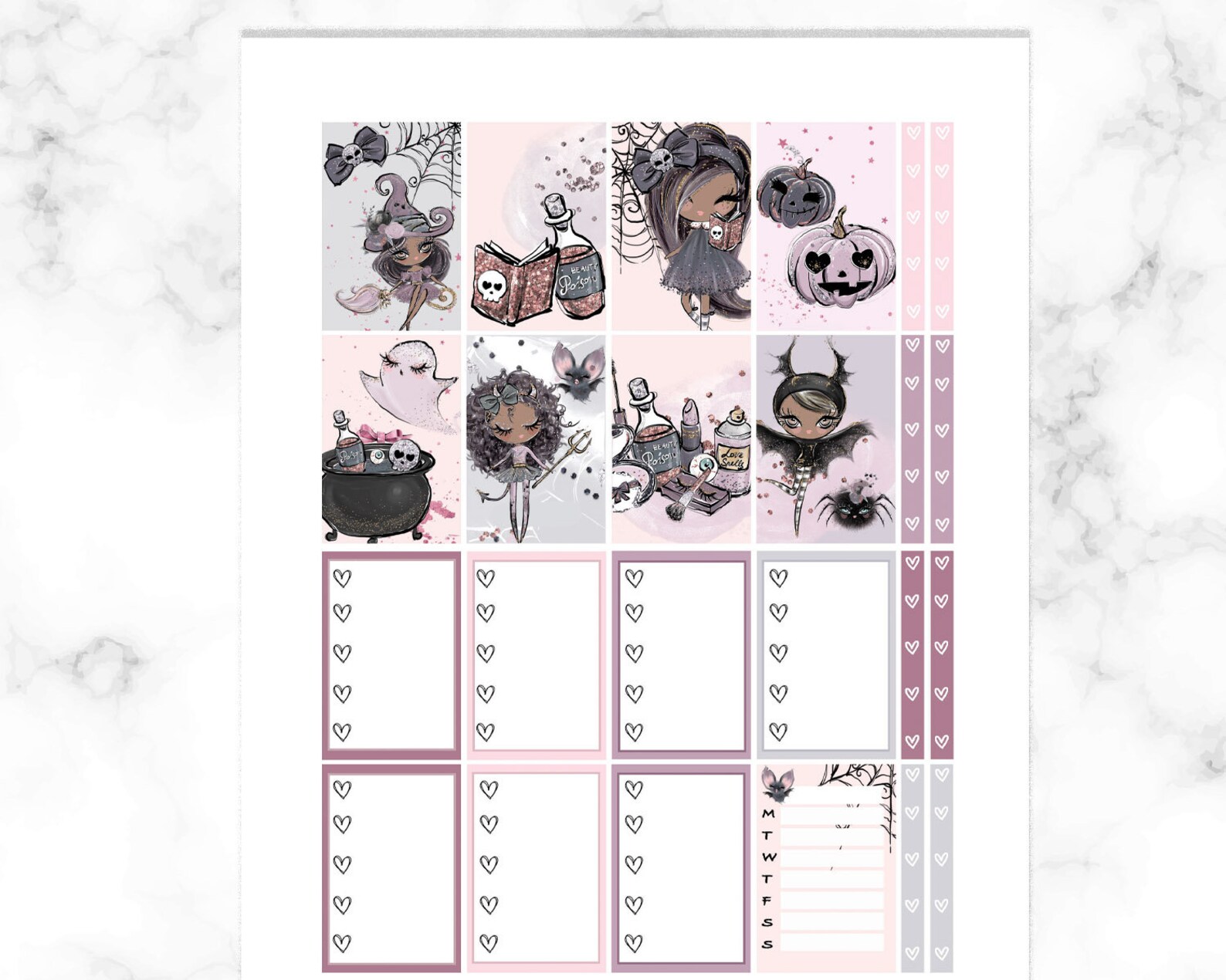 Halloween Planner Stickers Printable for Classic Happy Planner, MAMBI ...