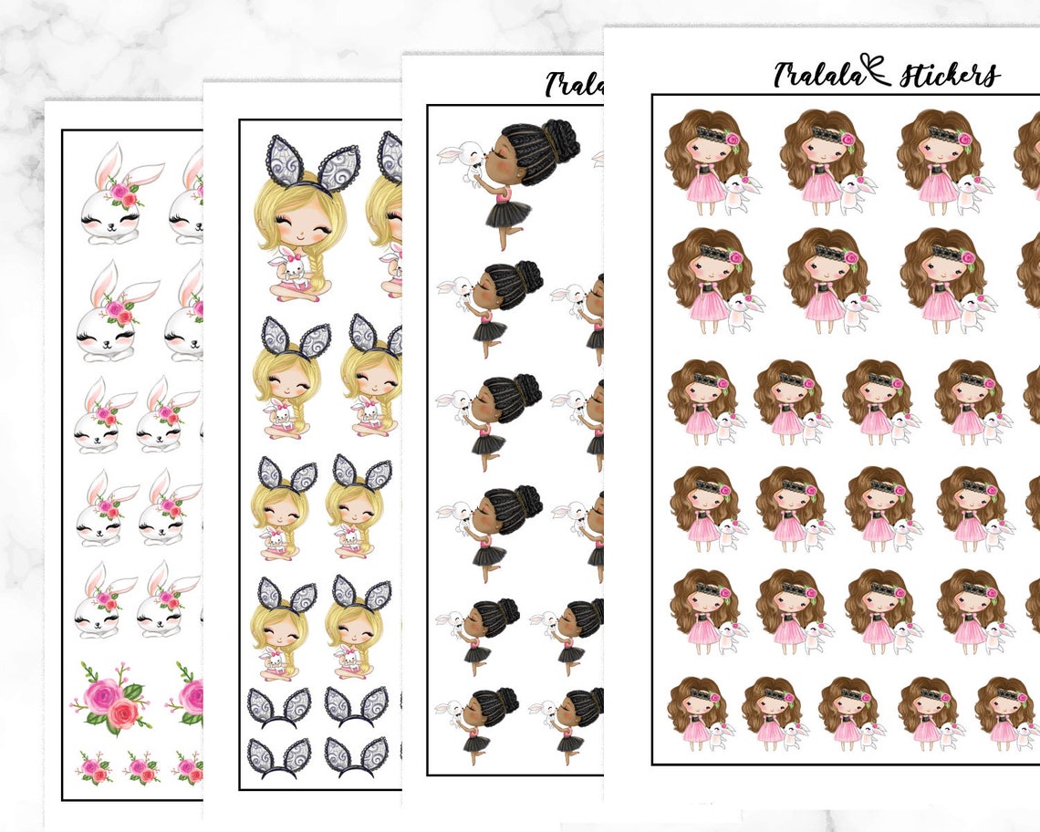 Easter Printable Stickers Bunny Girls Stickers Easter Eggs - Etsy