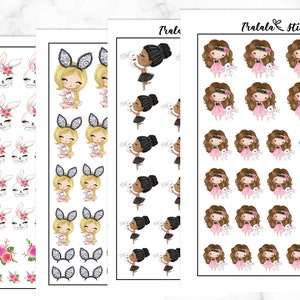 Easter Printable Stickers, Bunny Girls Stickers, Easter Eggs, Easter ...