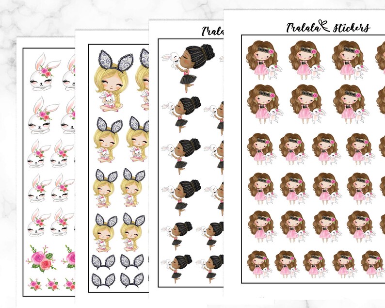 Easter Printable Stickers Bunny Girls Stickers Easter Eggs - Etsy