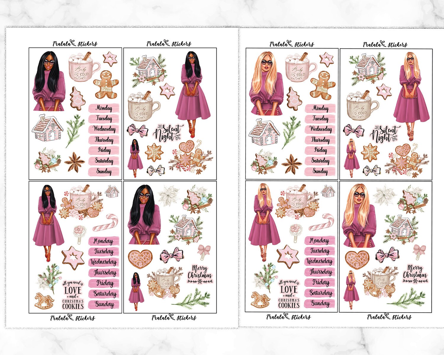 Christmas Printable Planner Stickers for Erin Condren, Happy Planner ...