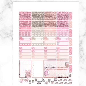 Weekly Sticker Kit Printable, Happy Planner Stickers, Pink Castle ...