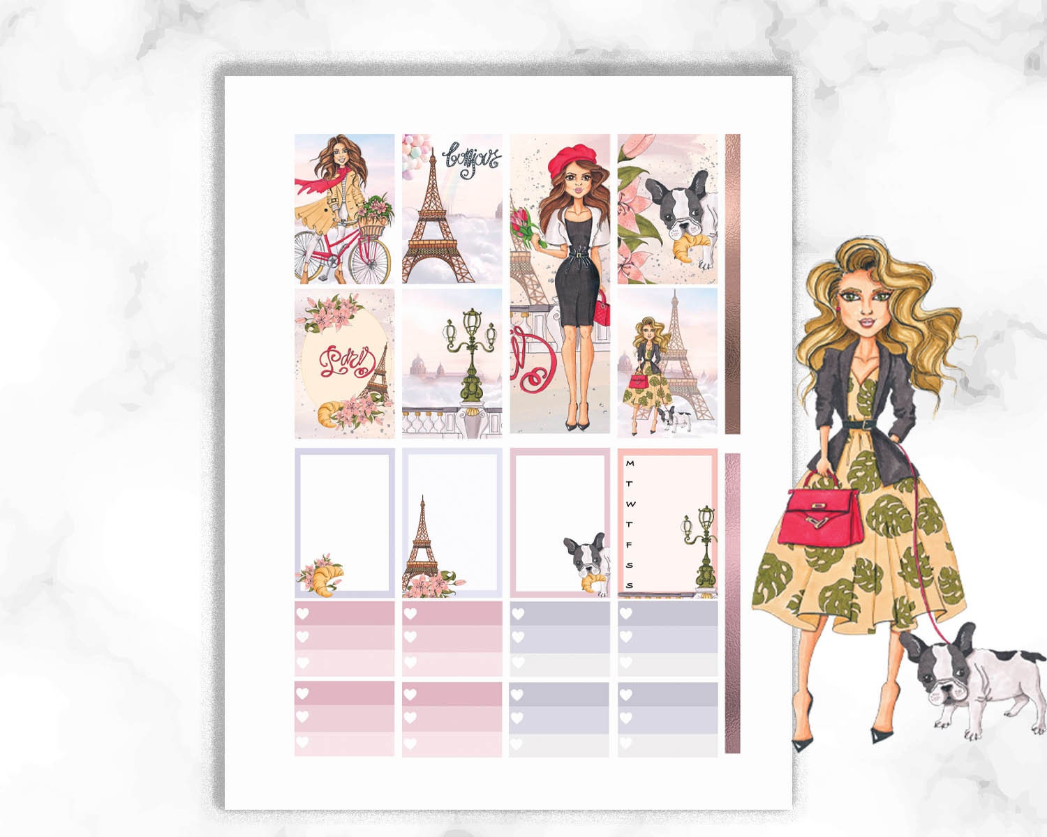 Paris Printable Sticker Kit for Happy Planner Classic Weekly - Etsy