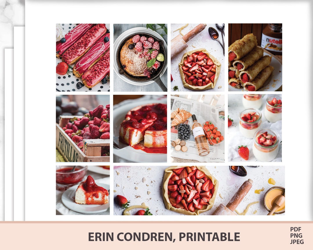 Bakery Planner Stickers, Vertical Set With Strawberry and Raspberries ...
