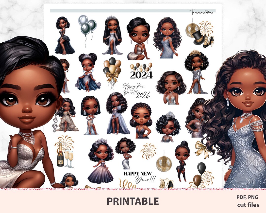 NEW YEAR Printable Journal Stickers New Years Stickers 2024 Stickers ...