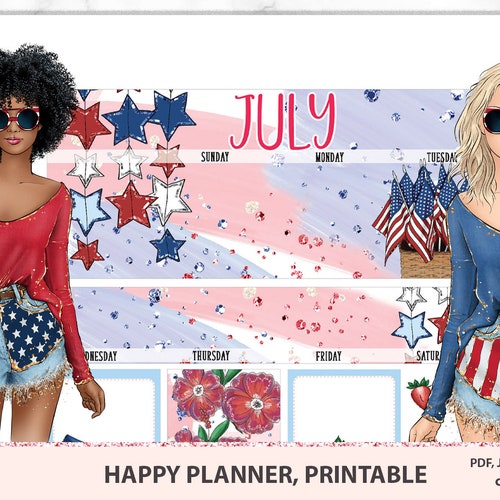 JULY HAPPY PLANNER Monthly Printable Kit Printable Monthly - Etsy
