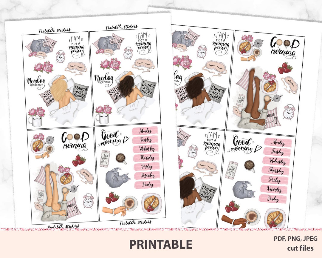 Monday Morning Deco Stickers for Planner and Bullet Journal. Printable ...