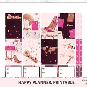 Rose Gold Happy Planner Stickers Printable, MAMBI Classic Weekly Kit ...