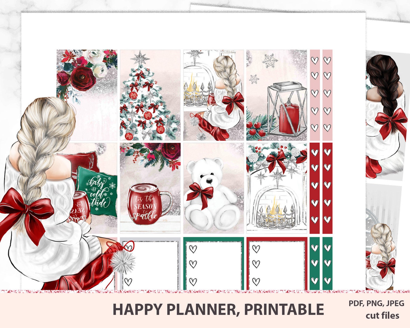 Christmas Vibes Printable Happy Planner Stickers MAMBI Weekly Kit for ...