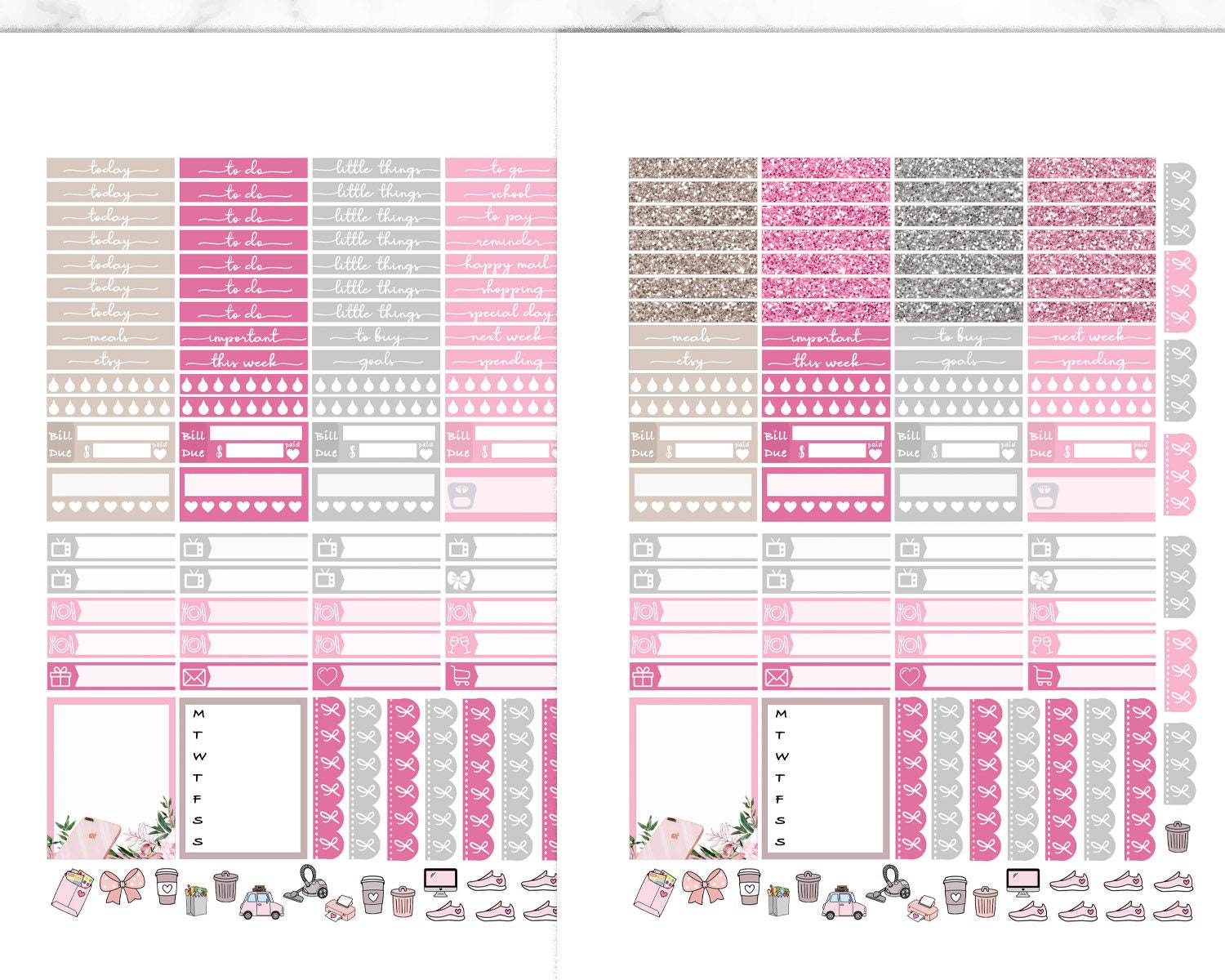 Pink Printable Stickers Winter Stickers Baby It's Cold | Etsy