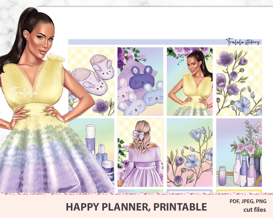 Happy Planner Stickers Printable, Pastel Weekly Kit, Planner Printables ...