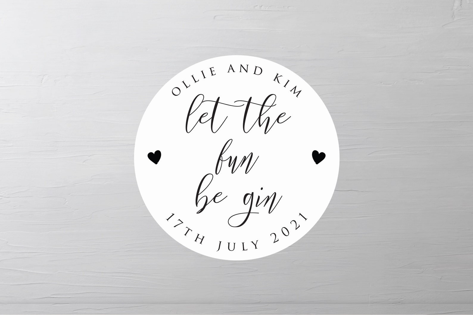 Let The Fun Be Gin Personalised Stickers Wedding Favour | Etsy
