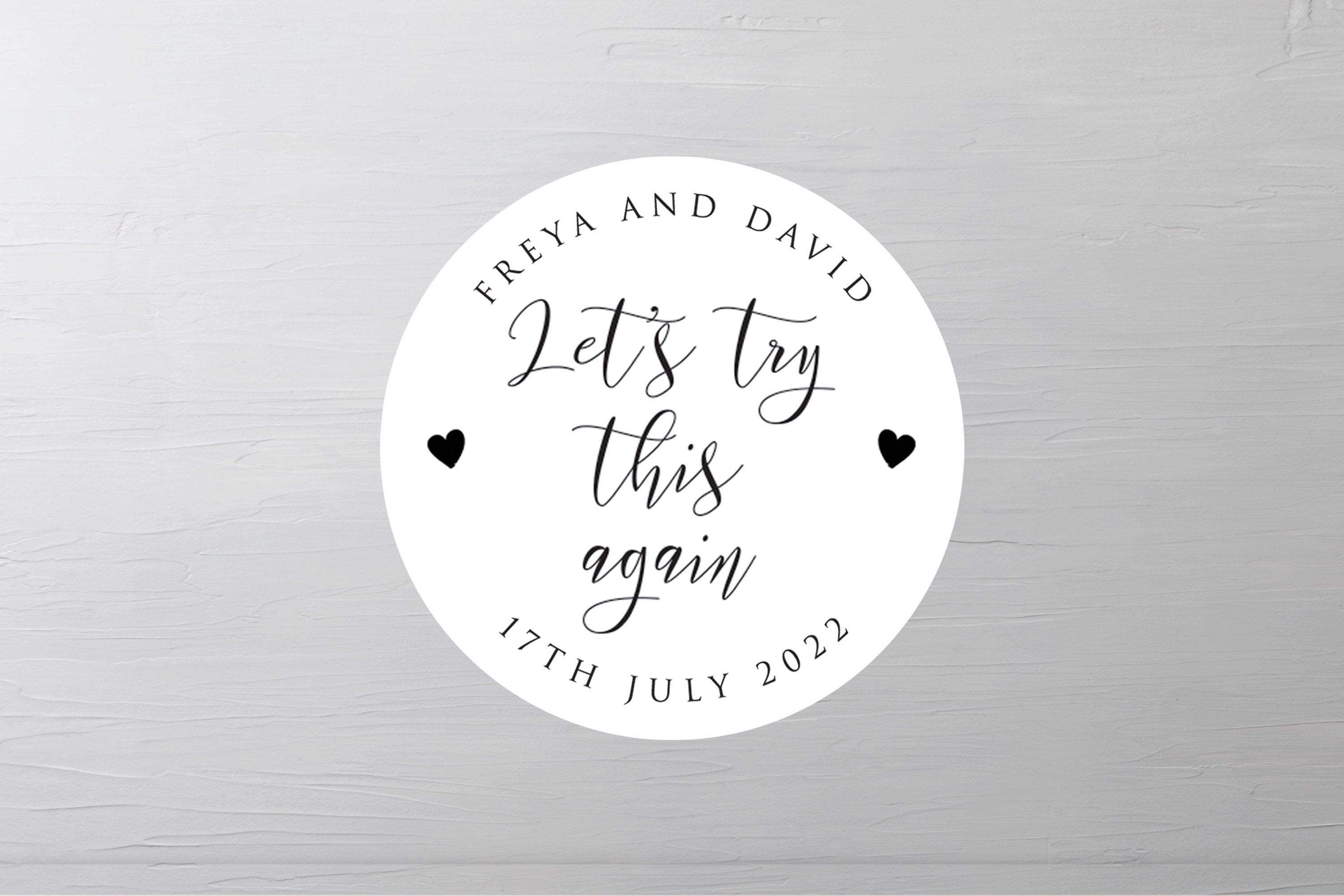 Let's Try This Again Personalised Stickers Wedding Favour - Etsy
