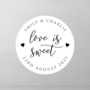 Love is Sweet Personalised Stickers, Wedding Favour Labels, Gift Bags ...