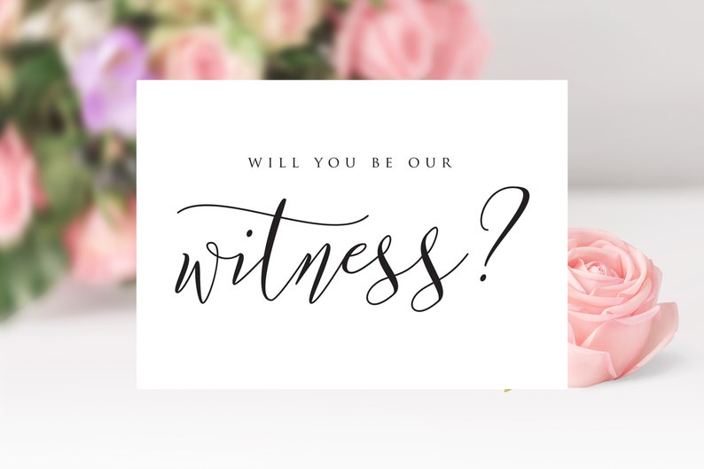 Will You Be Our Witness Card Witness Wedding Card Ring - Etsy UK