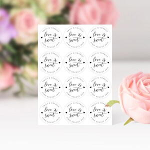 Love is Sweet Personalised Stickers, Wedding Favour Labels, Gift Bags ...