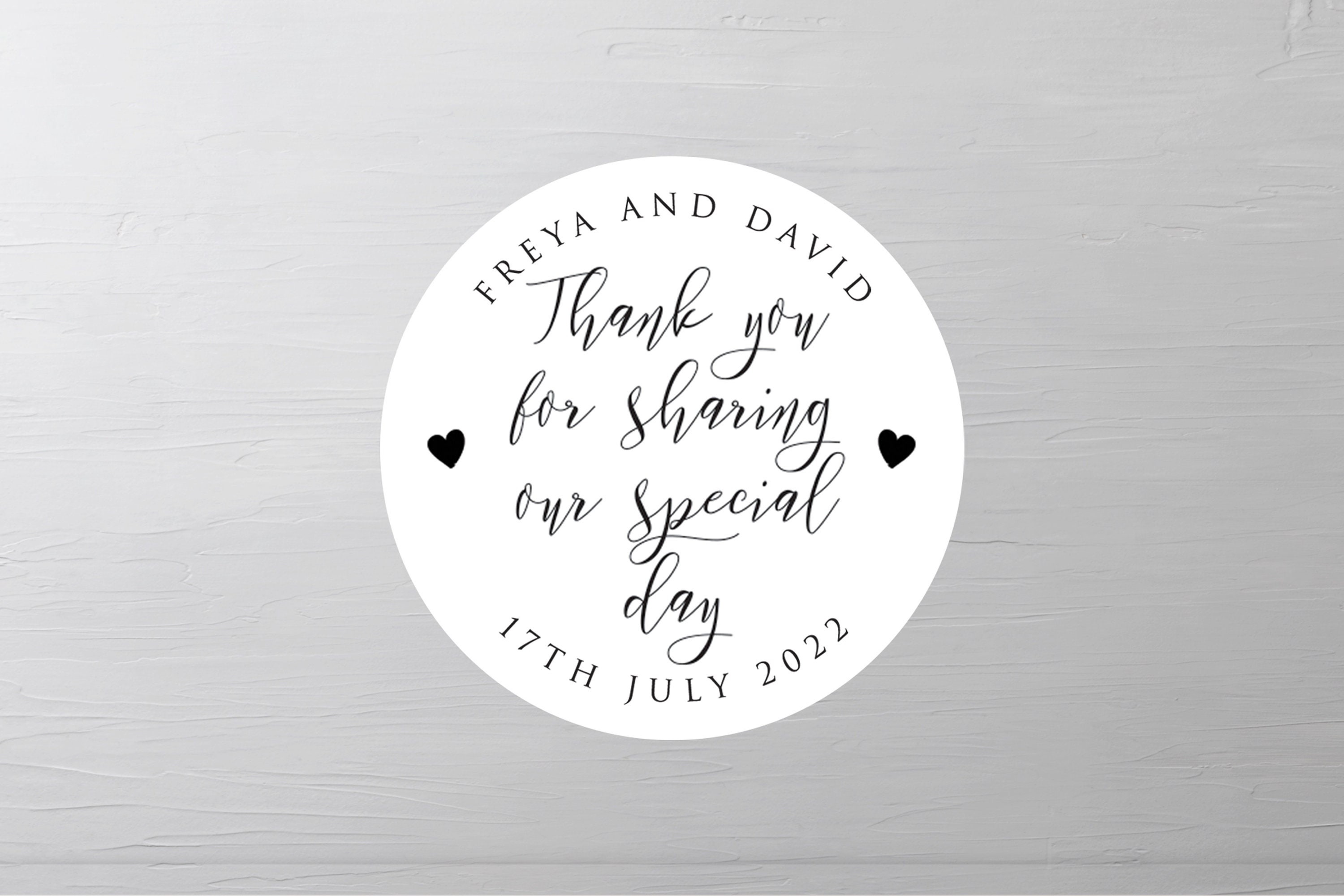 Thank You For Sharing Our Special Day Personalised Stickers | Etsy